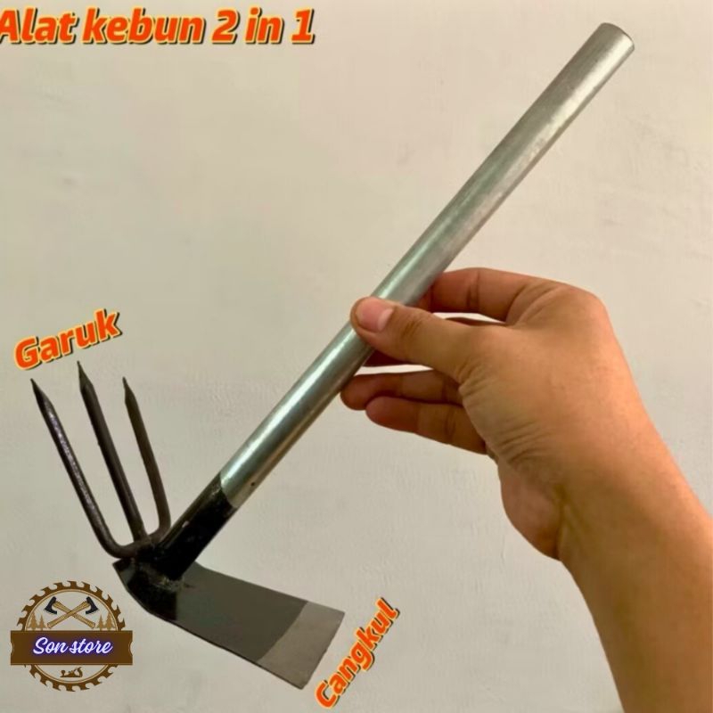 Jual Cangkul Mini Garuk 2 Fungsi / pacul tanah kebun garuk sampah model ...
