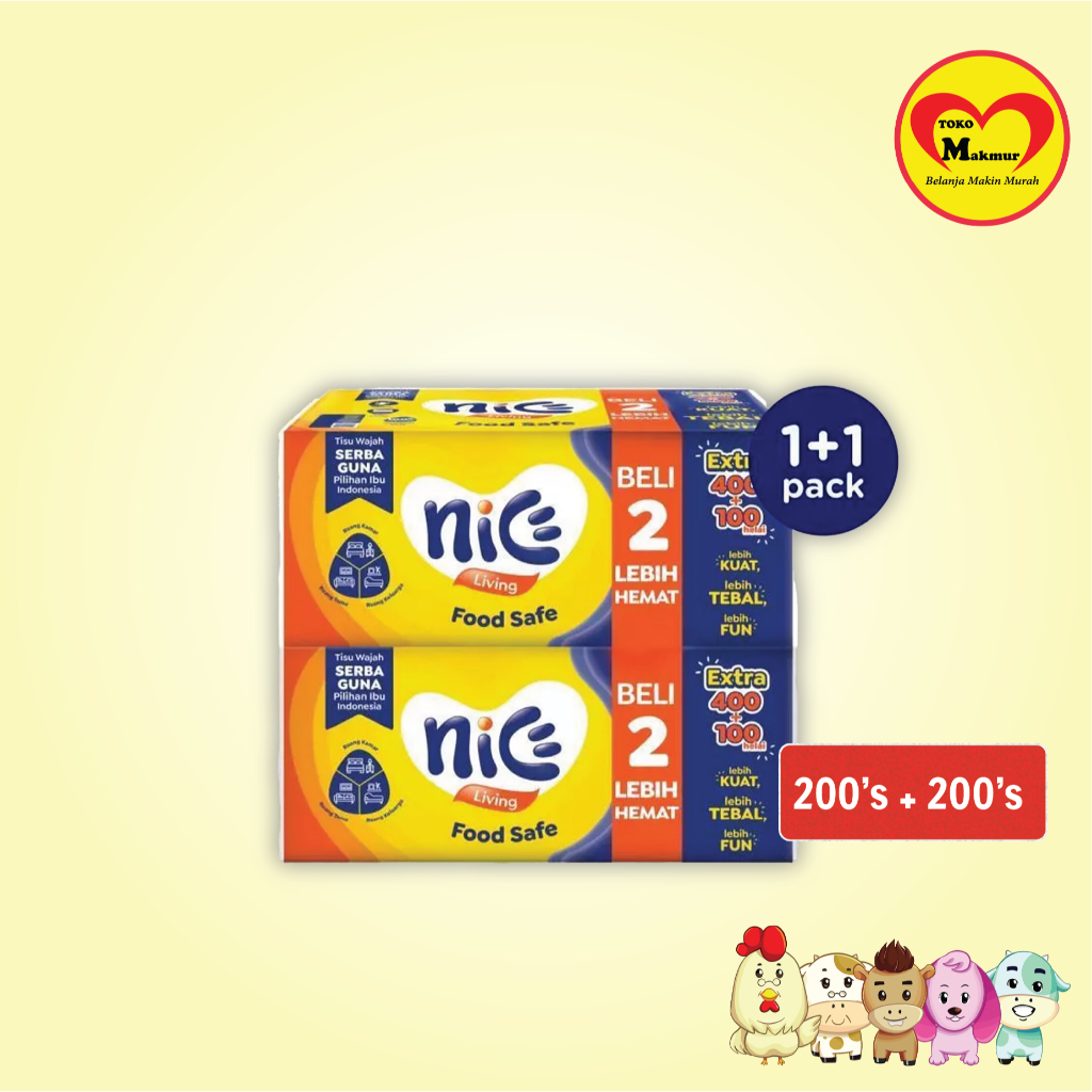 Jual Nice Facial Tissue 200'S ( 1+1pack ) / Toko Makmur Online | Shopee ...