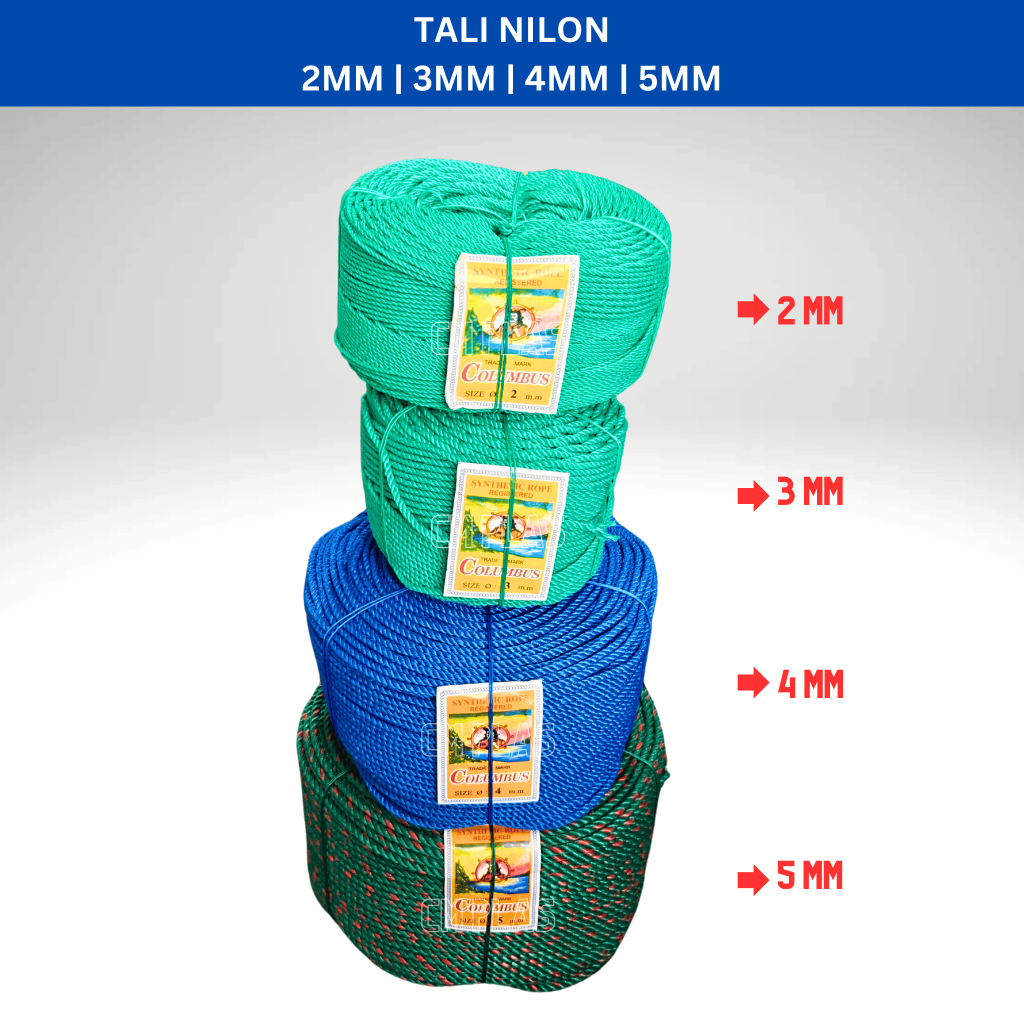 Jual Tali Nilon / Tali Jemuran / Tambang Colombus 2mm, 3mm, 4mm, 5mm ...