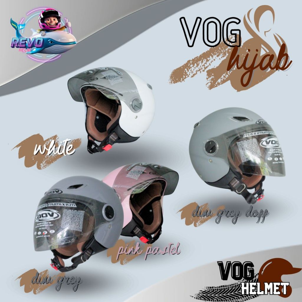 Jual HELM VOG HIJAB SOLID ORIGINAL, HELM HALF FACE WANITA, VOG OFFICIAL ...