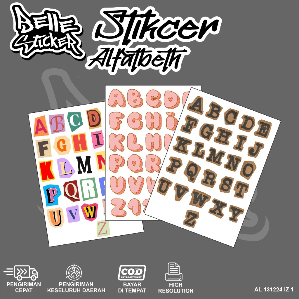 Jual Stiker Alfabet Huruf A-Z Stiker Dekorasi Scrapbook Aesthetic ...
