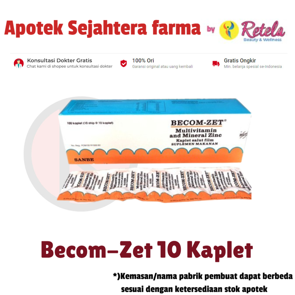 Jual Becom-Zet 10 Kaplet / Multivitamin | Shopee Indonesia