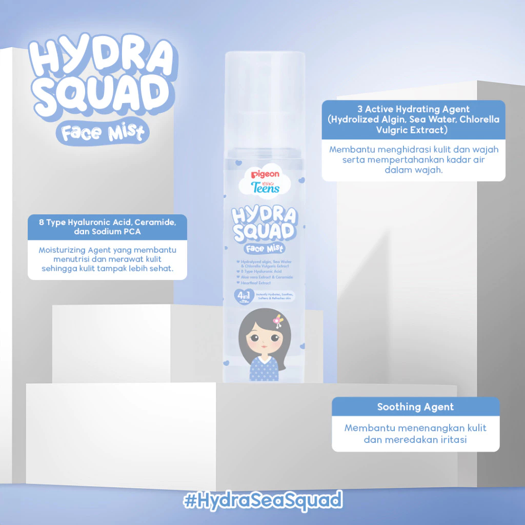 Jual PIGEON TEENS Hydra Squad Face Mist 4in1 50ml | Shopee Indonesia