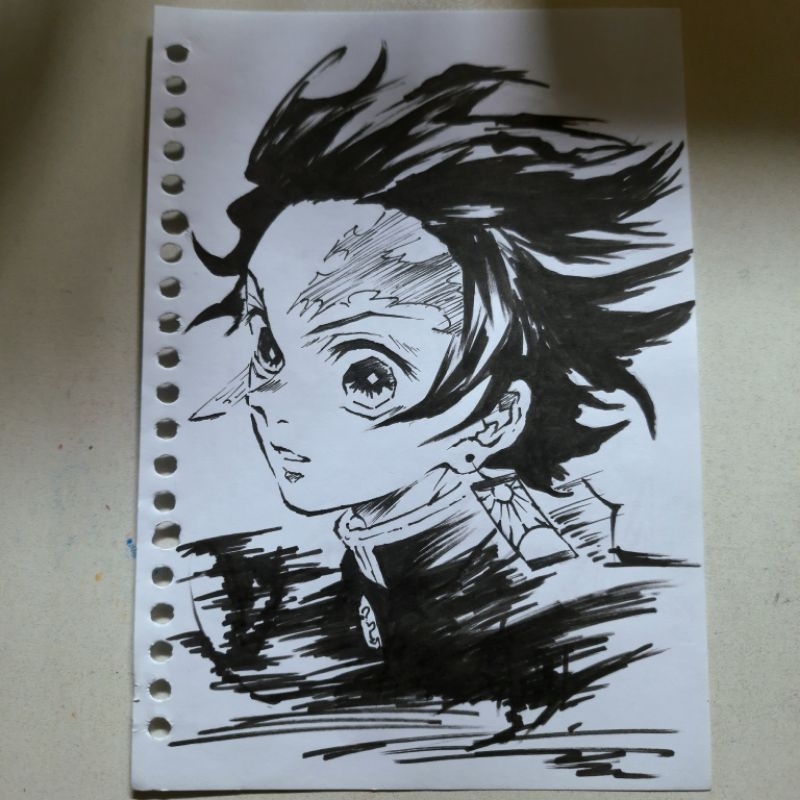 Jual sketsa arsir tanjiro demon slayer A5 | Shopee Indonesia