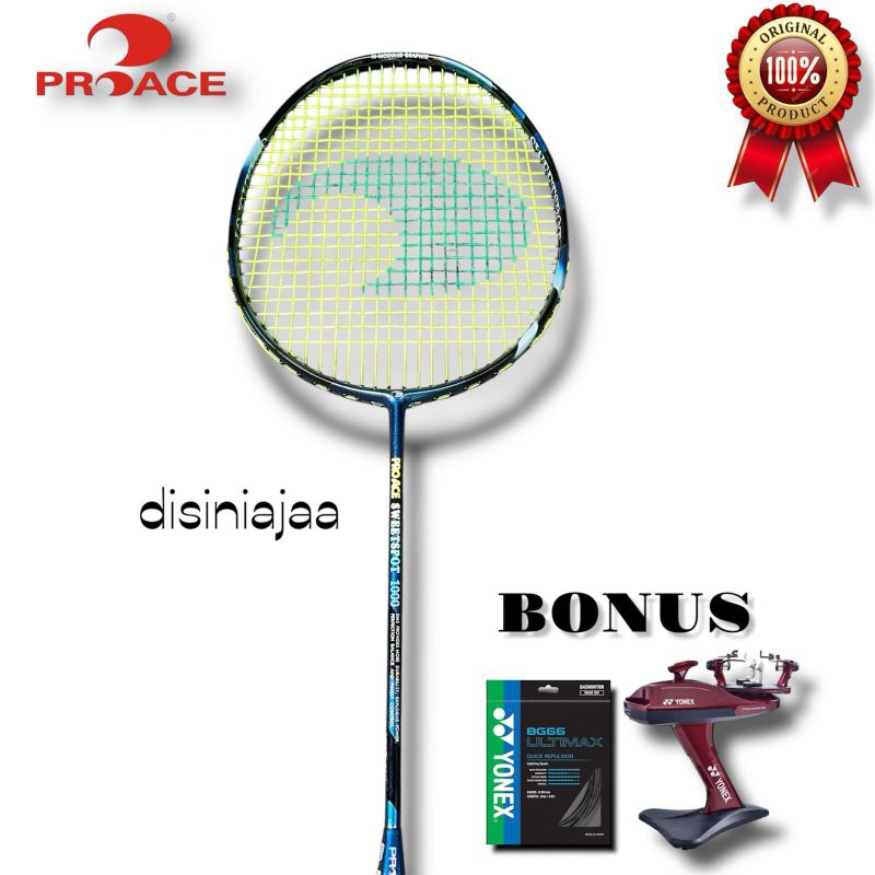 Jual RAKET BADMINTON PROACE SWEETSPOT 1000 ORIGINAL SIAP PAKAI | Shopee ...