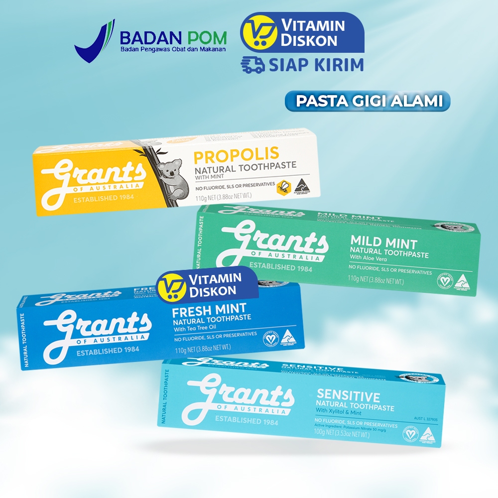 Jual GRANTS OF AUSTRALIA NATURAL TOOTHPASTE FLUORIDE FREE 110G | Shopee ...