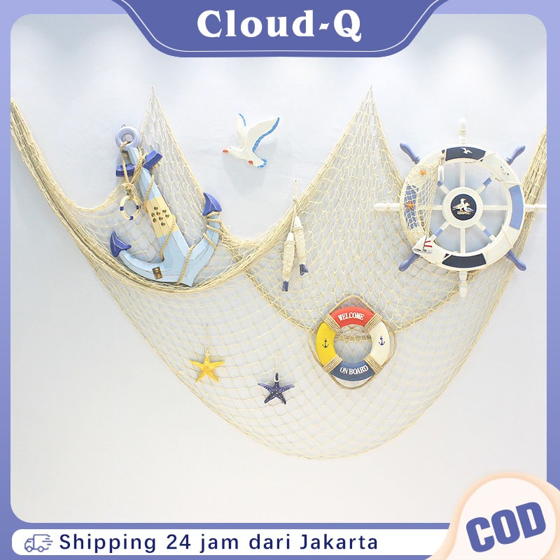 Jual Hiasan Dinding Jaring Rumbai Kerang 1M*2M Jaring Ikan Gaya ...