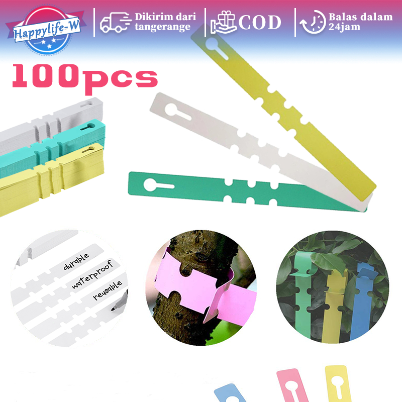 Jual 100pcs/Set Label Tanaman Anti Air Plant Label Penanda Tanaman Adjustable Name Tag Pohon PVC ...