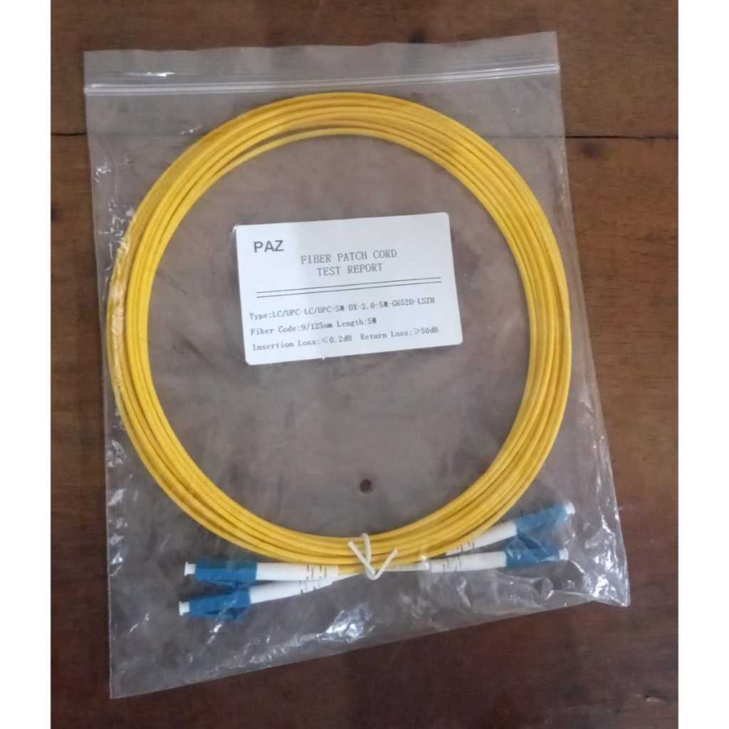 Jual PAZ Patch Cord LC-LC 5 Meter UPC Duplex Fiber Optic Patchcord Cable 5Mtr DX | Shopee Indonesia
