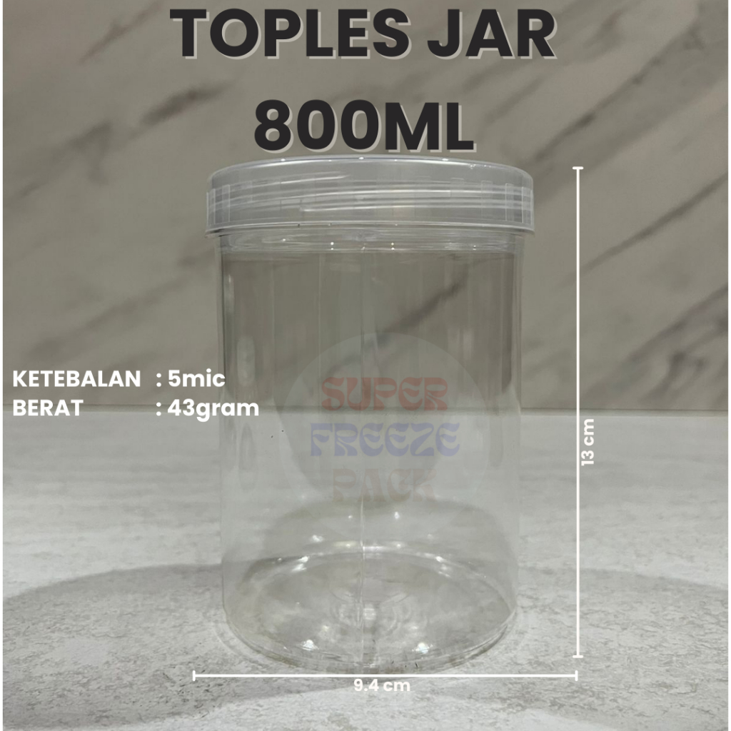 Jual Toples Tabung Plastik 800ml Jar Cylinder Tebal Toples Bening ...