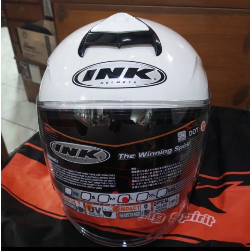 Jual HELM INK DYNAMIC SOLID PUTIH ORIGINAL | Shopee Indonesia