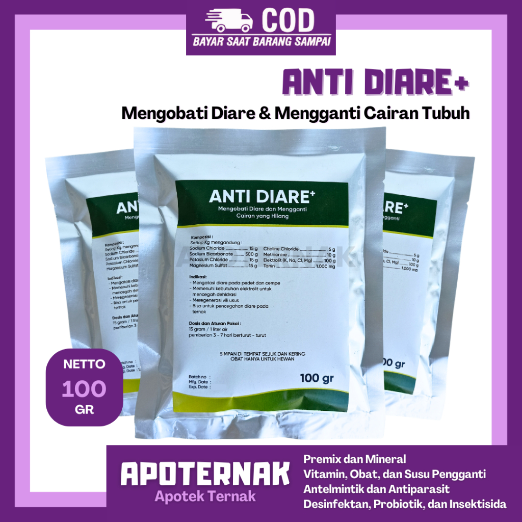 Jual ANTI DIARE 100 Gram | Obat Mencret Cempe | Obat Mencret Pedet ...