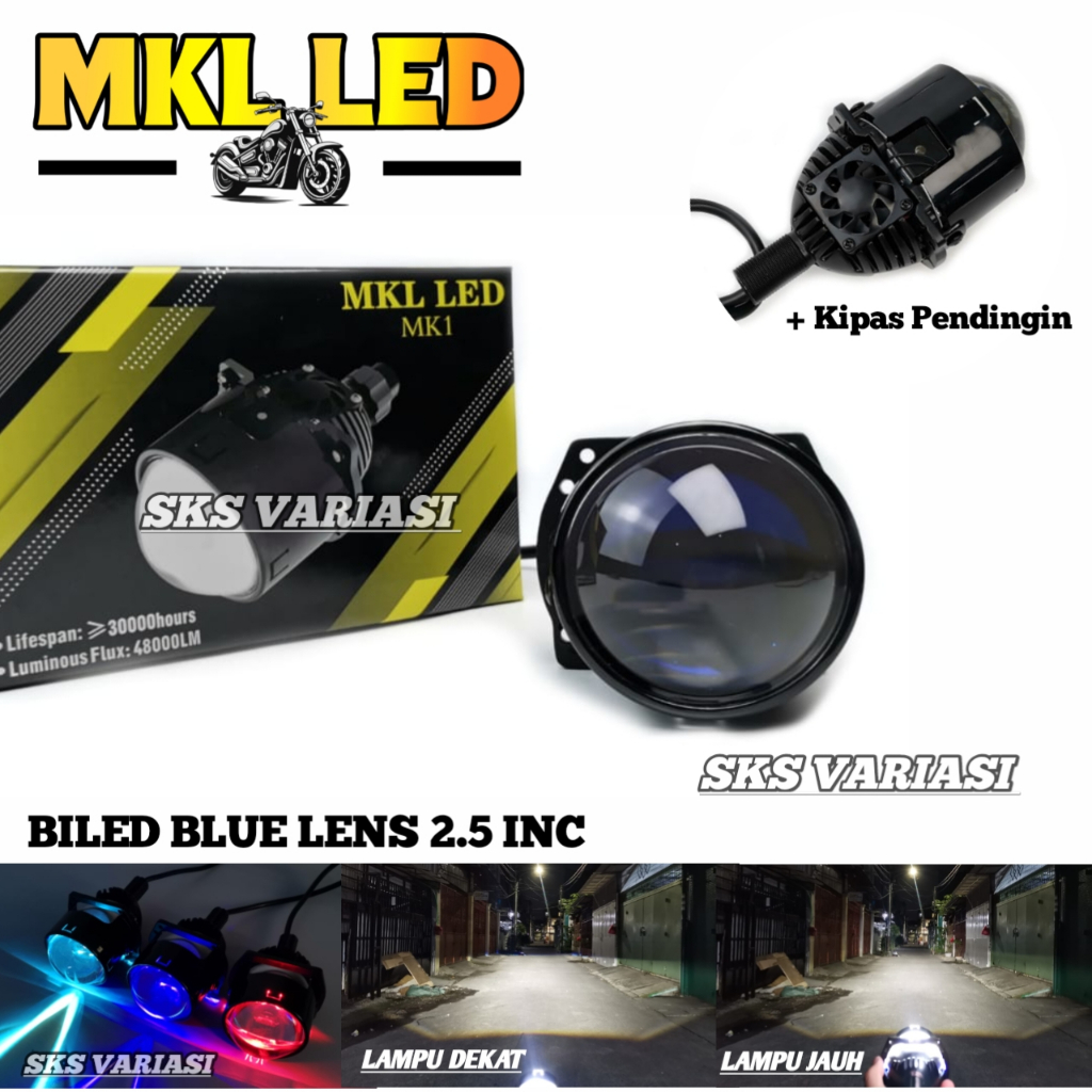 Jual MK1 Biled Projector 2.5 Inc Blue Lens Plus Devil High Low Flat Cut ...