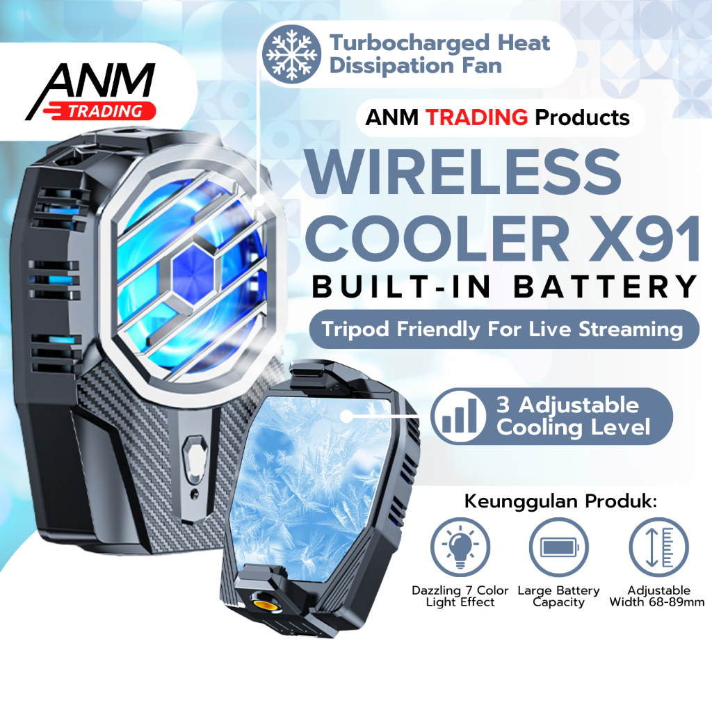 Jual [ANM TRADING] Cooler Handphone X91 Wireless Fan Cooler Radiator ...