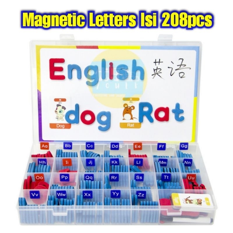 Jual Magnetic Letters Isi 208pcs Magnet Plus Flashcard Edutools Belajar ...