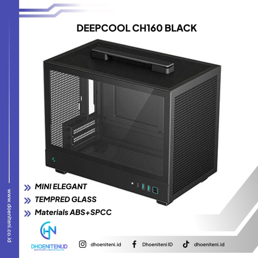 Jual DEEPCOOL CH160 BLACK MINI ITX SFF PC CASE CASING GAMING CHASE PC ...