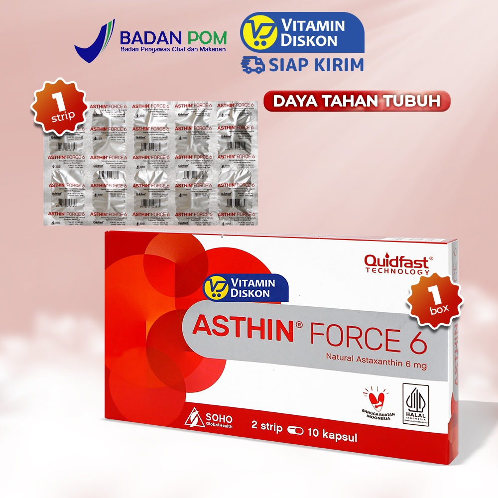 Jual ASTHIN FORCE 6 MG | Astaxanthin Suplemen Daya Tahan Tubuh dan ...
