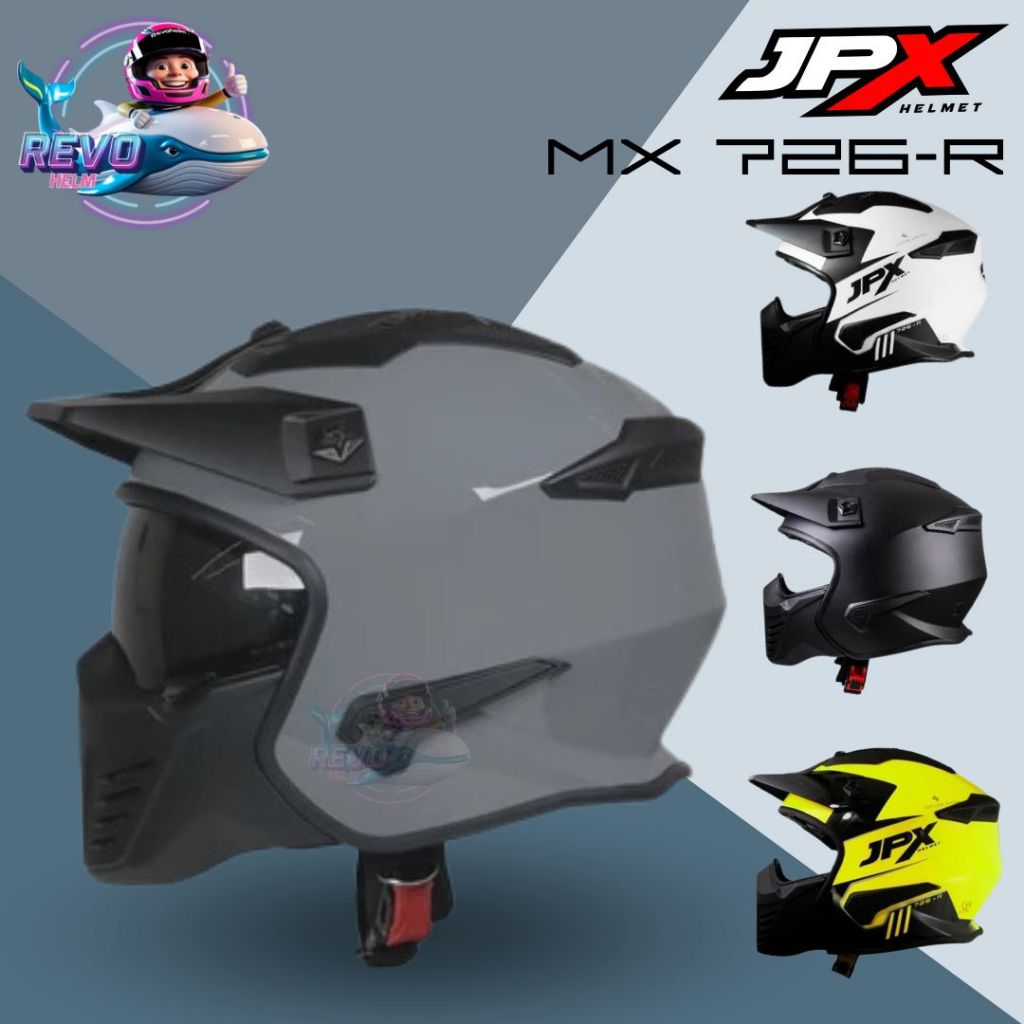 Jual HELM JPX MX 762R SOLID / MOTIF ORIGINAL, HELM BALAP MODULAR PRIA ...