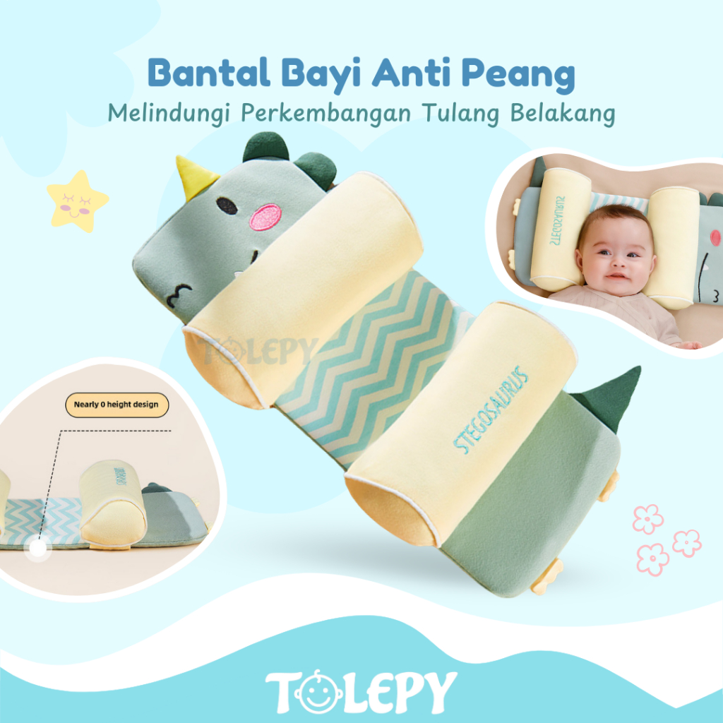 Jual TOLEPY Bantal Newborn | Bantal Bayi Anti Peang | Stereotype Pillow ...