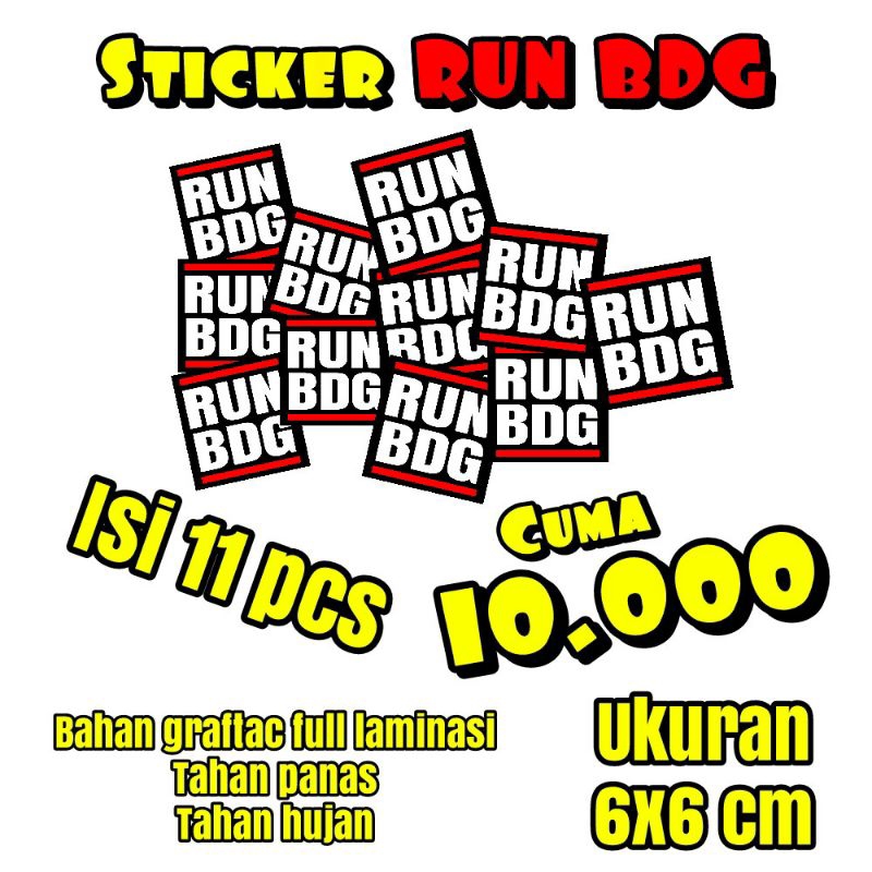Jual STICKER RUN BDG COCOK BUAT HELM, MOTOR, DI KAMAR | Shopee Indonesia