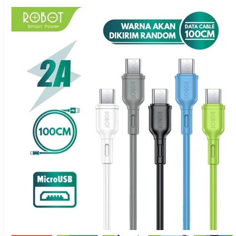 Jual kabel data ROBOT RBM100S RBM100 micro usb 1 meter kapasitas 2.4 ampere | Shopee Indonesia