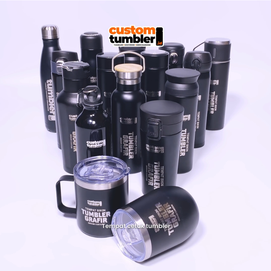 Jual Tumbler Stainless Custom Nama Tumblr Minum Cetak Logo Grafir 1 ...