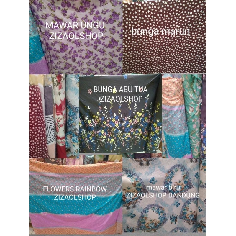 Jual BAHAN KAIN KATUN POLIMIKRO BUNGA MAWAR UNGU ,BIRU hrga per 1 meter ...