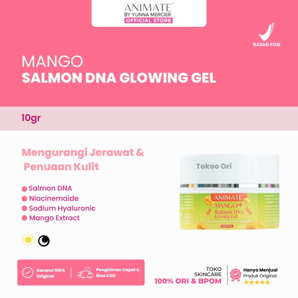 Jual Animate Mango + Salmon DNA Glowing Gel 10 gr | Shopee Indonesia