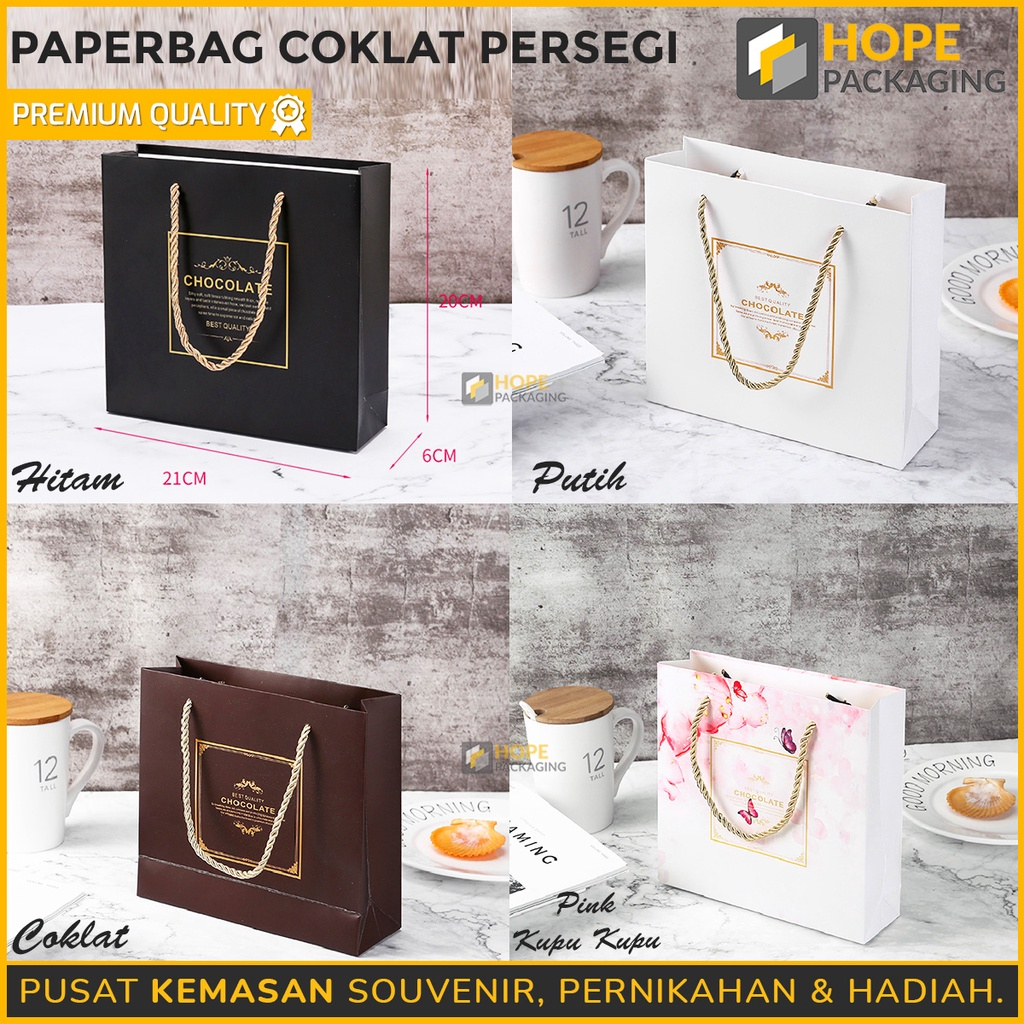 Jual Paper Bag Coklat Panjang Size : 21 x 6 x 20 cm/ Paper Bag Souvenir ...