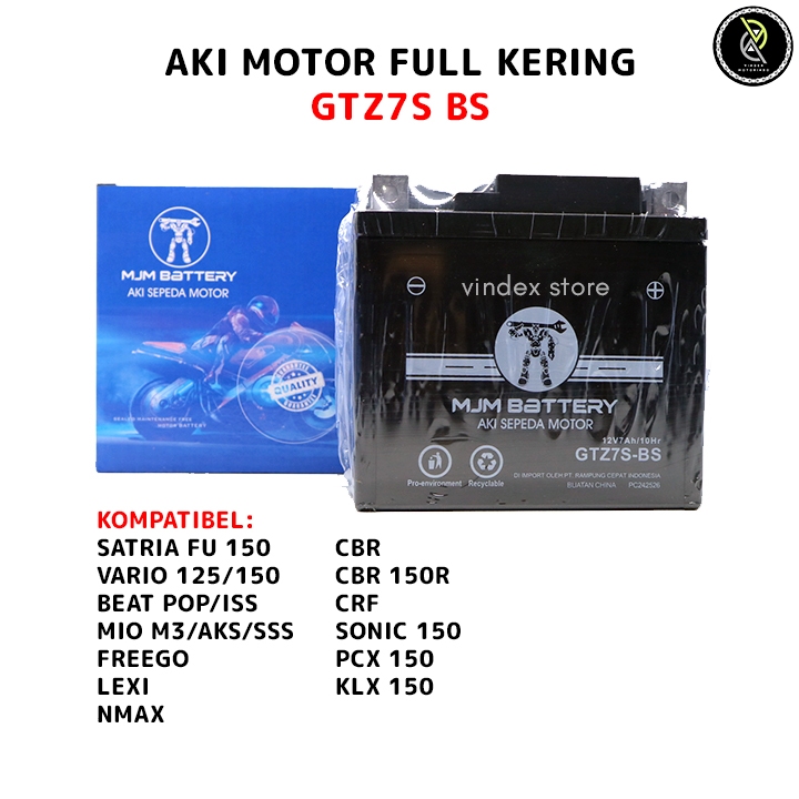 Jual AKI MOTOR FULL KERING GTZ7S-BS 12V 7Ah SATRIA FU 150 VARIO 125 150 ...