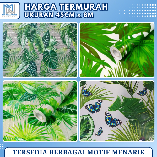 Jual MY WALLPAPER OFFICIAL - Wallpaper Dinding Ruang Tamu Motif Daun Wallpaper Dinding Ruang ...