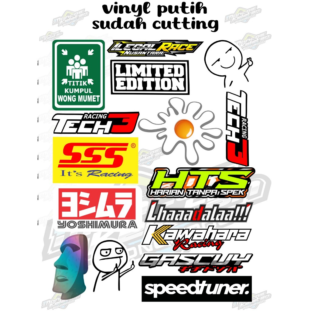 Jual stiker kata kata helm dan motor stiker motor vinyl laminasi cutting anti air sticker meme ...