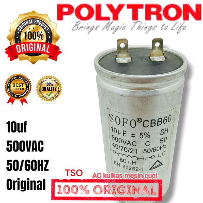 Jual Kapasitor Mesin Cuci POLYTRON 1 Tabung Top Loading CBB60 ORIGINAL ...