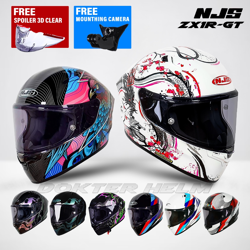 Jual Helm NJS ZX-1R GT MOTIF-Helm Full face Motif NJS ZX1R GT ORIGINAL | Shopee Indonesia