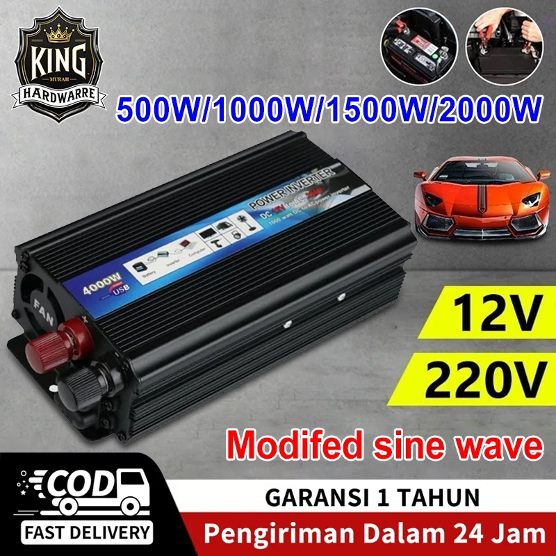 Jual Inverter Daya 4000W DC 12V Ke AC 220V Inverter dengan Port USB ...