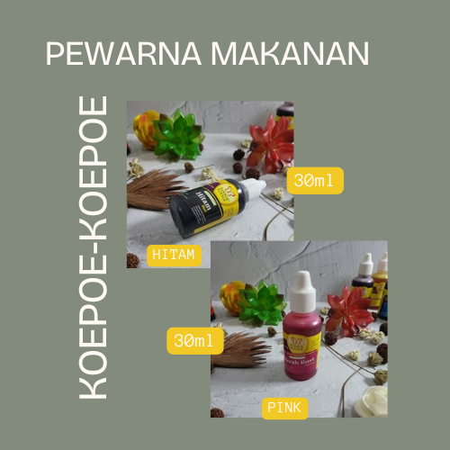 Jual Pewarna Makanan Koepoe-Koepoe Hitam & Pink 30ml | Shopee Indonesia