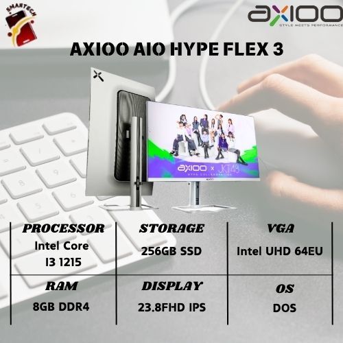 Jual PC ALL IN ONE AXIOO HYPE FLEX 3 i3 1215U 8GB 256GB 23.8" FHD IPS - DOS/WIN | Shopee Indonesia