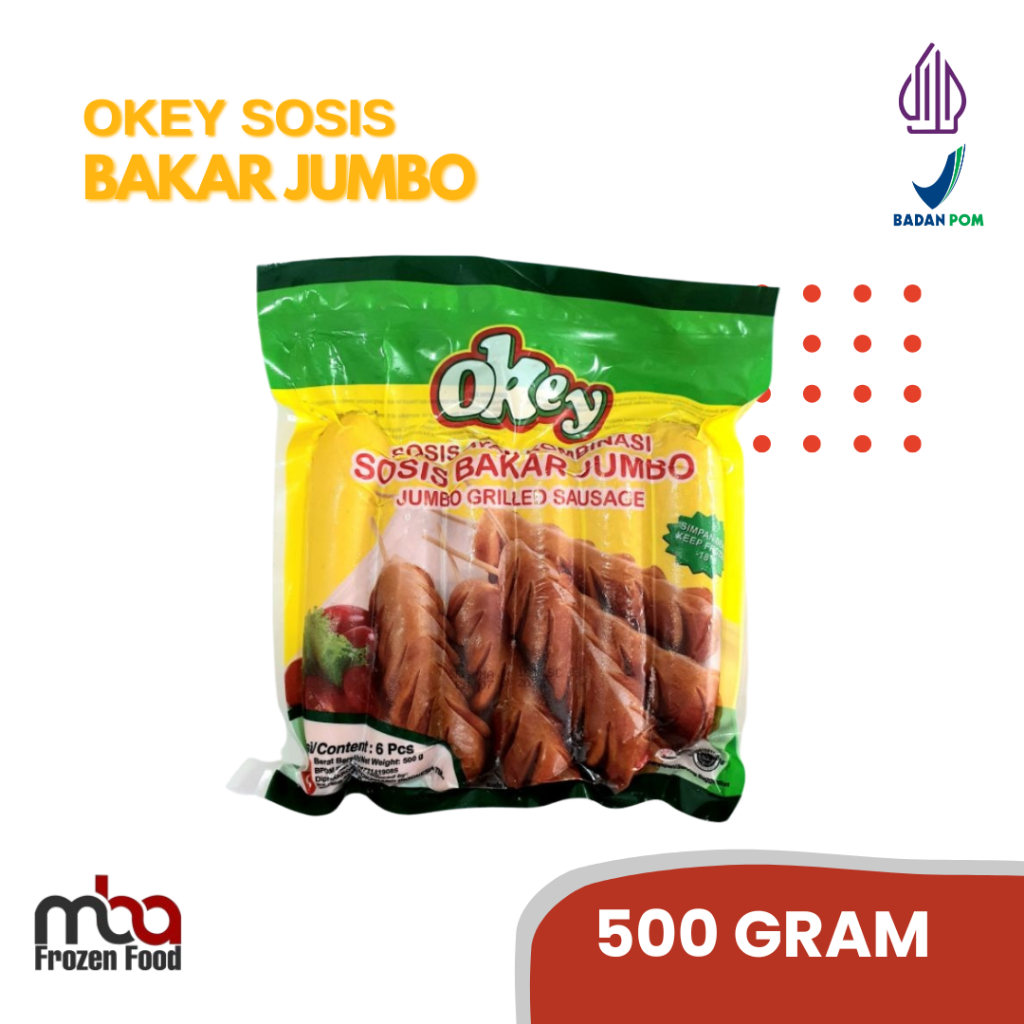 Jual OKEY Sosis Bakar JUMBO 500 gram isi 6 pcs /Sosissapi /Sapi /Sosis ...