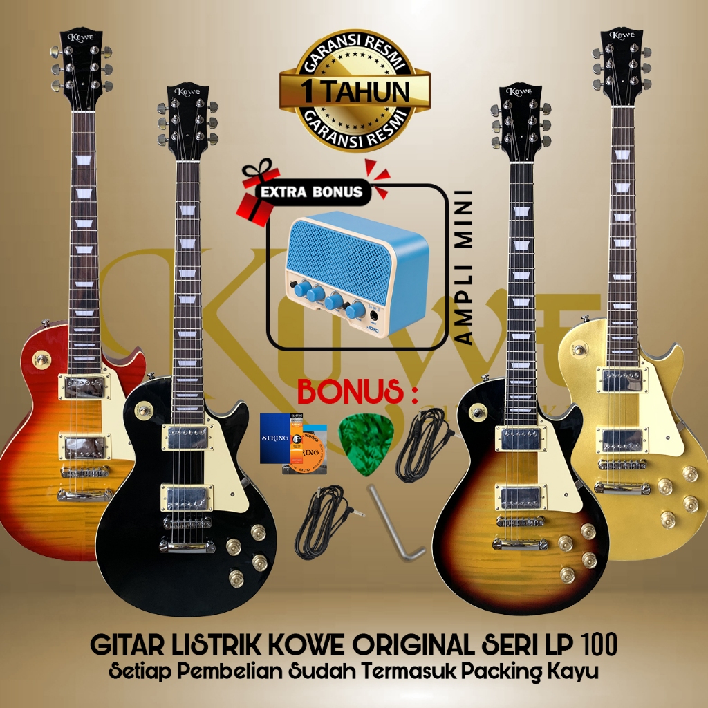 Jual Kowe Gitar Kita Elektrik Original Seri LP 100 Paket Bundle Ampli ...