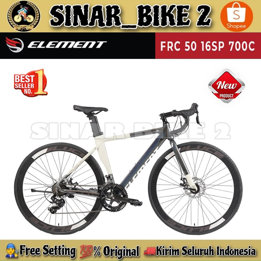 Jual Sepeda Balap ELEMENT FRC 50 Roadbike 700C Frame Alloy 2x8 Speed ...
