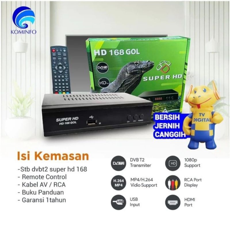 Jual STB Receiver SUPER HD 168 GOL komodo | Shopee Indonesia