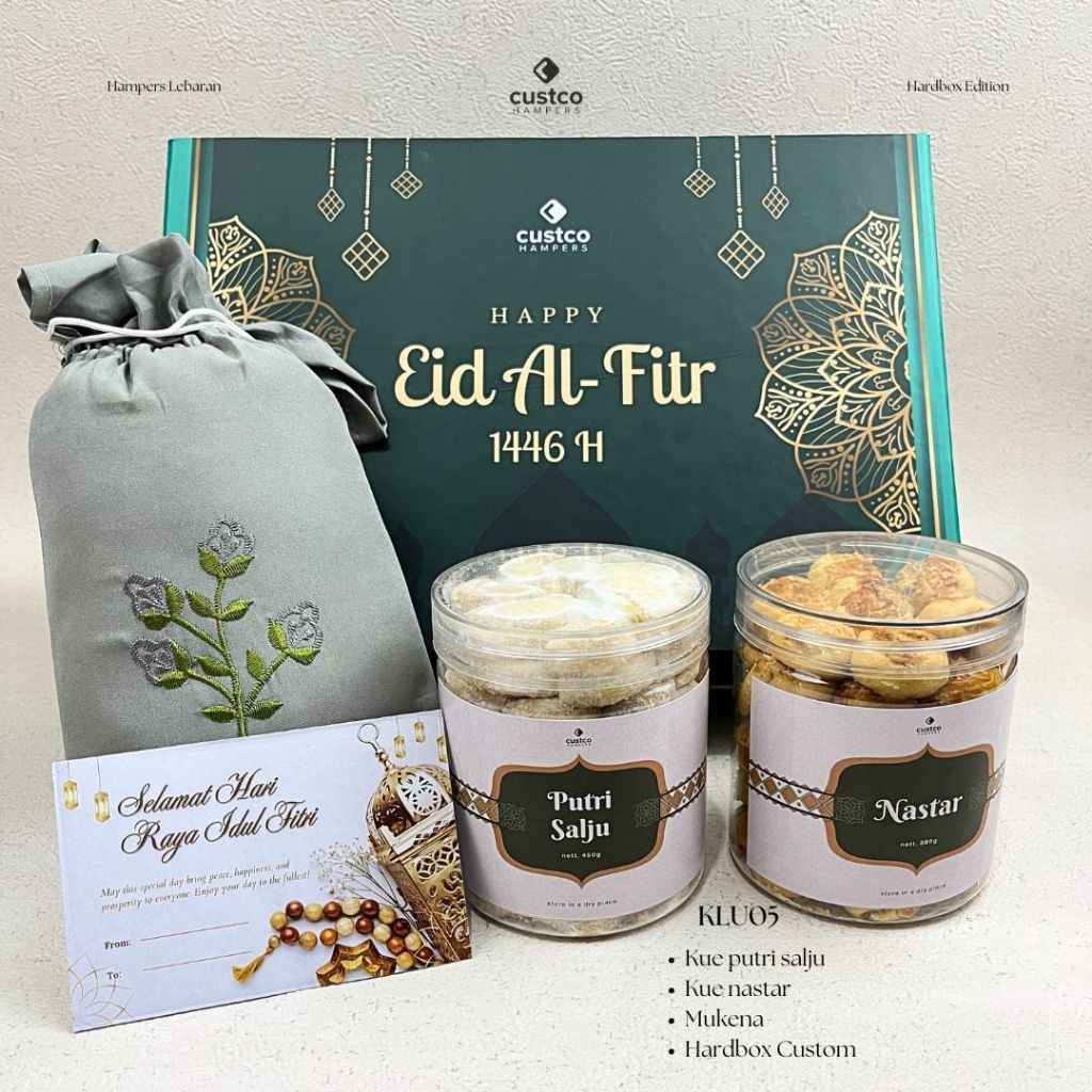 Jual Hampers Lebaran Hardbox + Mukena | KLU05 | Custco Hampers Lebaran ...