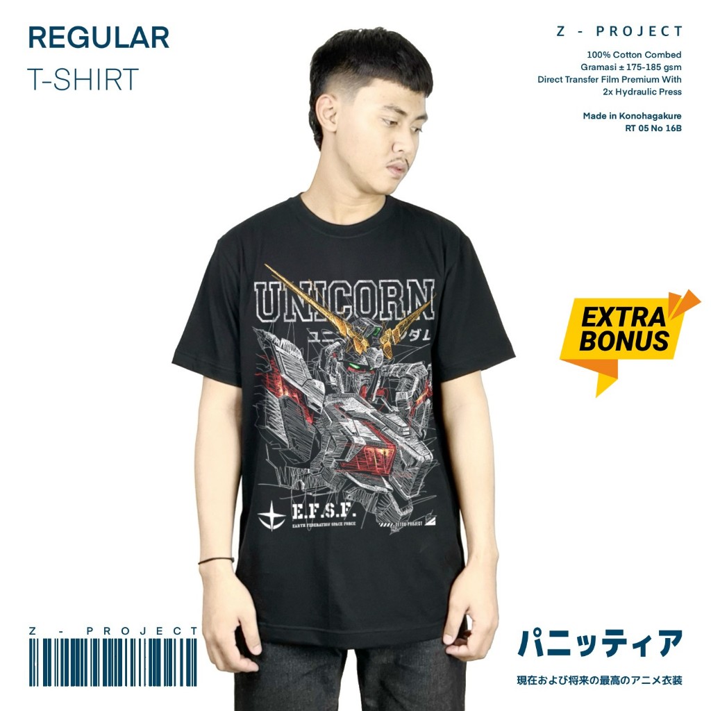 Jual Zetsu Project - Unicorn | Kaos Anime | Kaos Gundam | Kaos Lengan ...