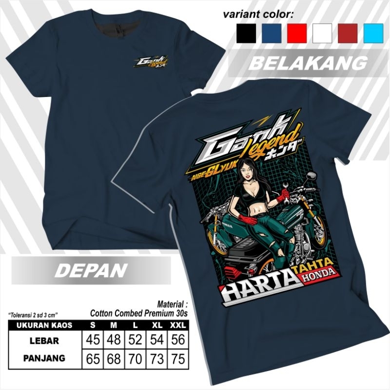 Jual kaos GL navy baju atasan pakaian pria distro herex rosok squad CB legend tiger honda gank ...