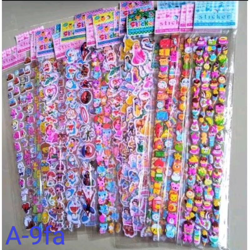 Jual MAINAN STICKER TIMBUL PANJANG MOTIF KARTUN ISI 20 PCS STICKER ...