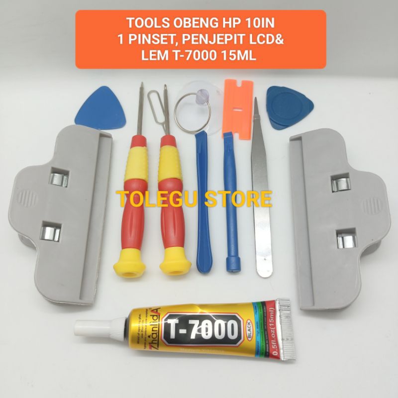 Jual TOOLS OBENG HANDPHONE 10in+PENJEPIT LCD,PINSET,ALAT REPARASI HP ...