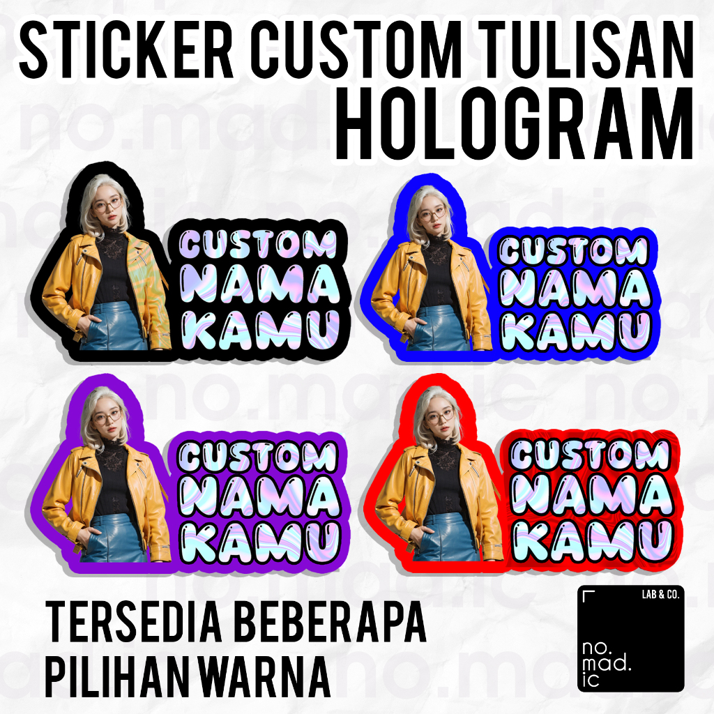 Jual Sticker Hologram VIRAL foto custom dengan tulisan muka wajah ...