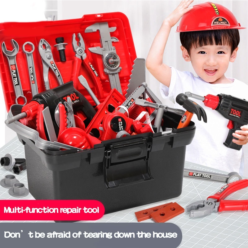 Jual Mainan Set Kotak Alat Pertukangan Anak Alat Perbaikan Simulasi Bor ...