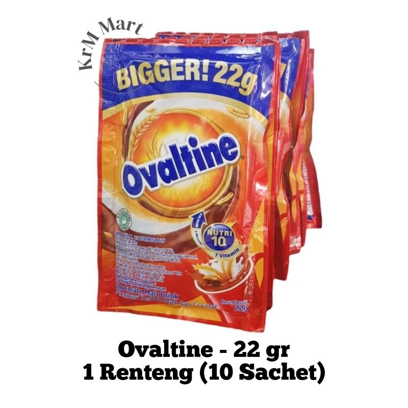 Jual Ovaltine 22 gr 1 renteng renceng isi 10 sachet chocolate malt minuman serbuk bubuk coklat ...
