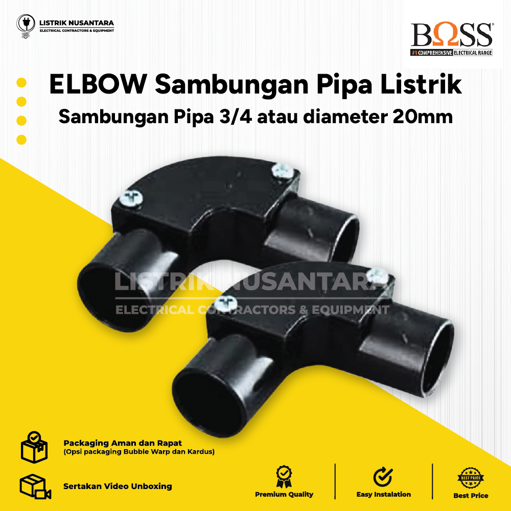Jual Elbow Instalasi 20mm mili 3/4 Sambungan Pipa Listrik knee Kenie L ...